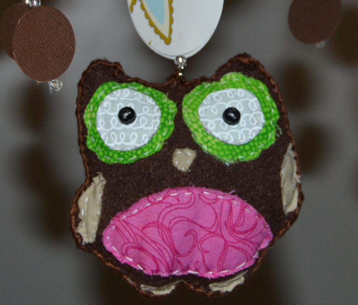 Too Hoot For Owls Crib Mobile (pink/brown) Nursery Decor, Baby Shower ...